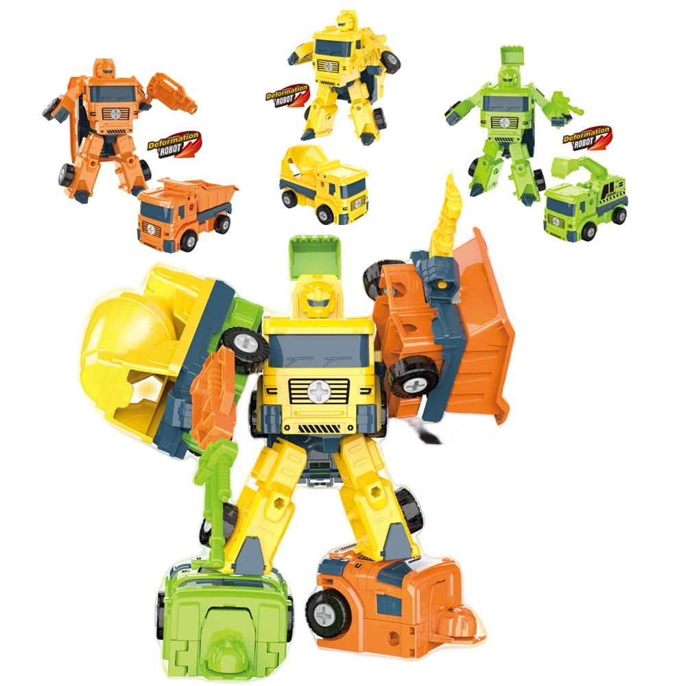 3 IN 1 Transformation Toy Anime Devastator Robot Car Action Figures ...