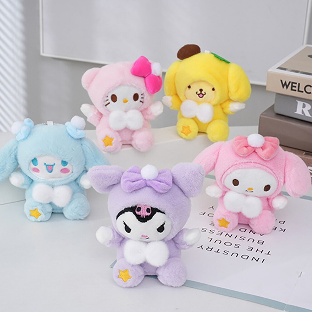 Sanrio 15cm Keychain Hello Kitty Kuromi Cinnamoroll Cross Dressing