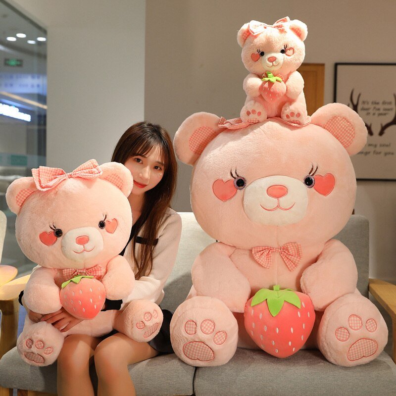 35-55cm Soft Teddy Bear Plush Toys Fruit Bear Super Big Strawberry ...