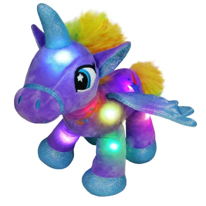 14'' Glow Unicorn Light Up Stuffed Animal Soft LED Horse Plush Toy ...