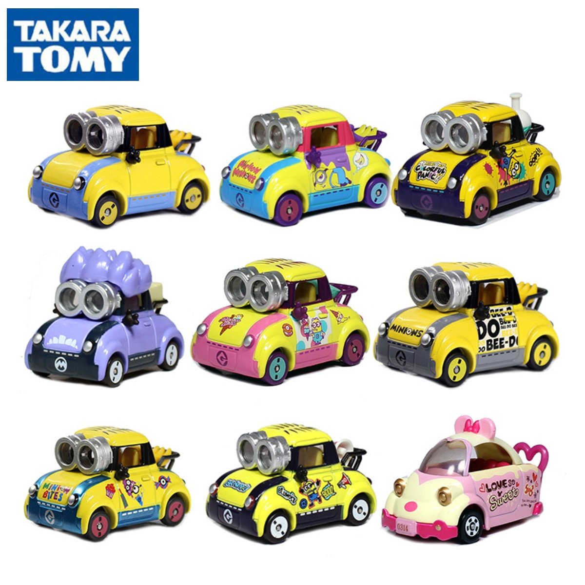 Takara Tomy Tomica Scale Car Model Minion Kevin Bob Dave Carl Tim Phil ...