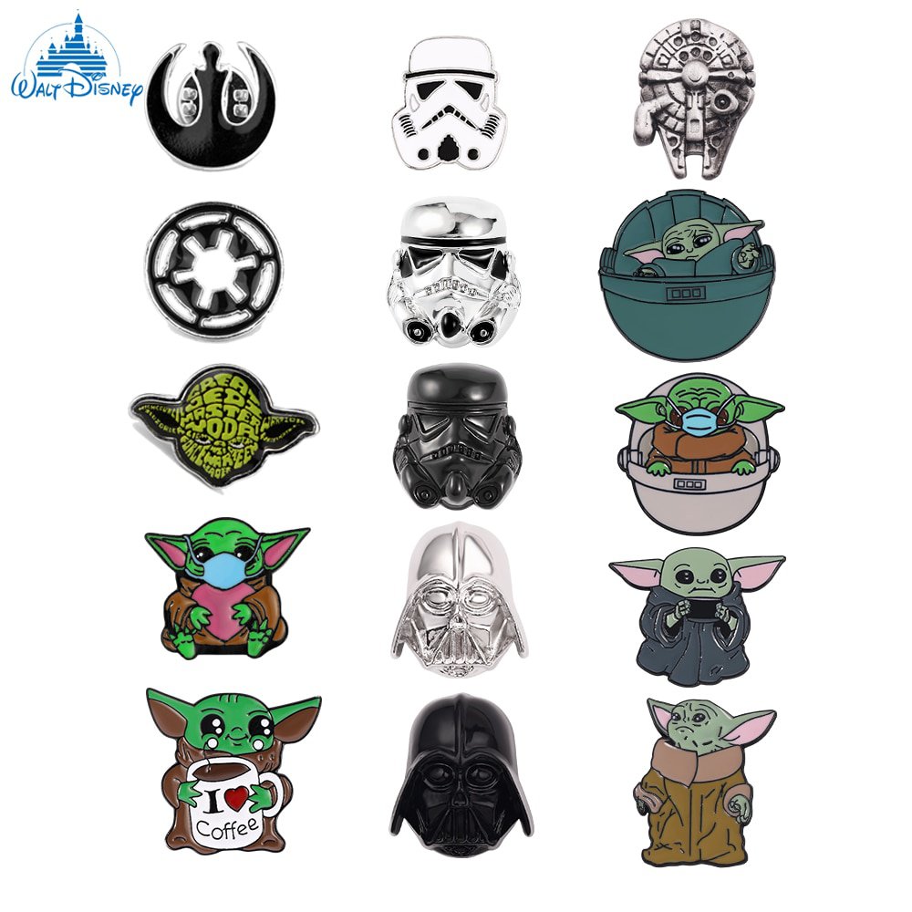 Disney Sci-fi Movie Star Wars Button Brooch Trendy Cute Grogu Enamel ...