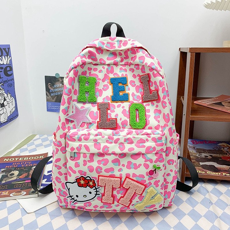 Sanrio Cartoon School Bag Cute KT Cat Student Backpack Large Capacity ...