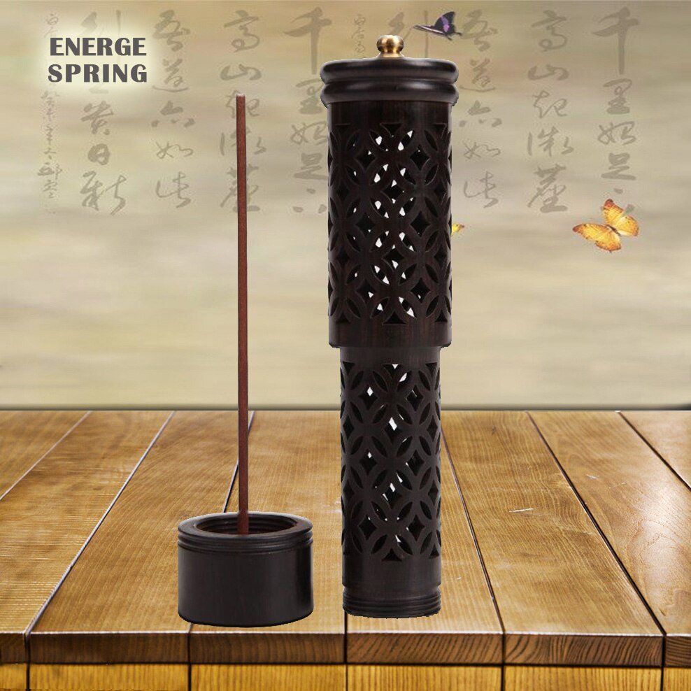 Black Ebony Stick Incense Stand Holder Hollow Vertical Adjustable ...