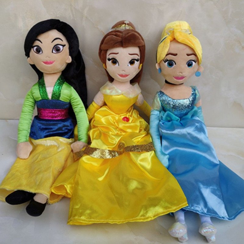 Disney Princess Belle&Mulan&Cinderella&Anna Plush Toy Doll Birthday ...