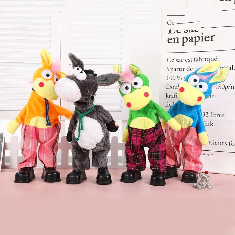 Funny Singing Donkey Electric Doll Crazy Shaking Head Donkey Plush Toys