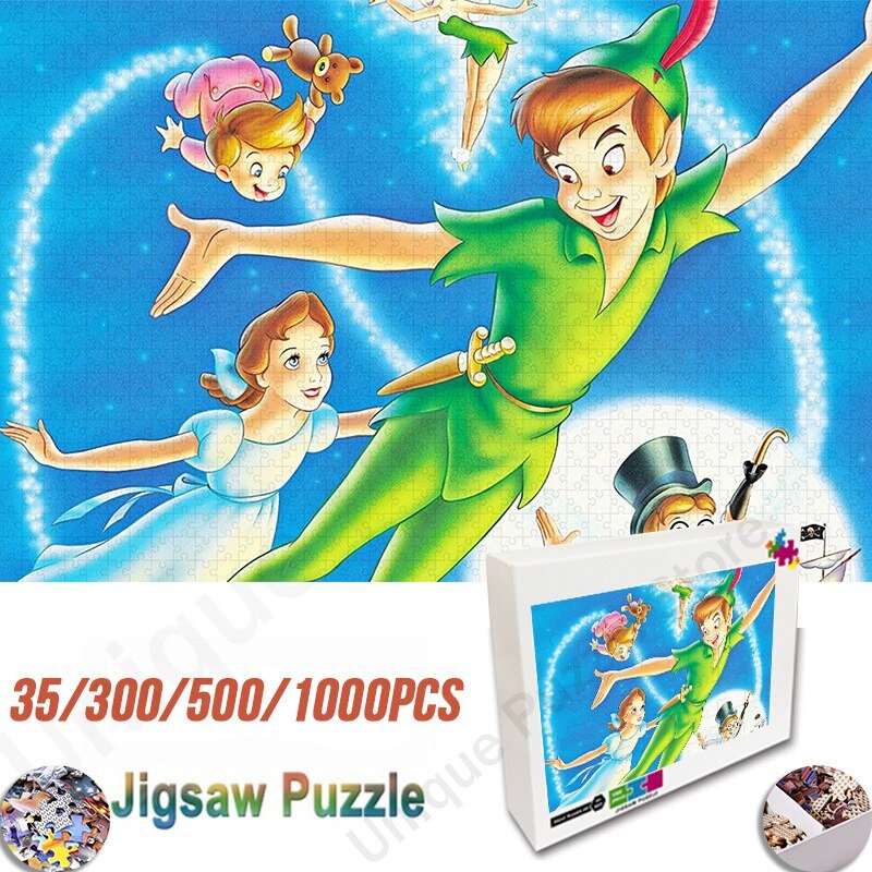 Disney Anime Peter Pan Wooden Jigsaw 35/300/500/1000 Pcs Puzzle Jigsaw ...