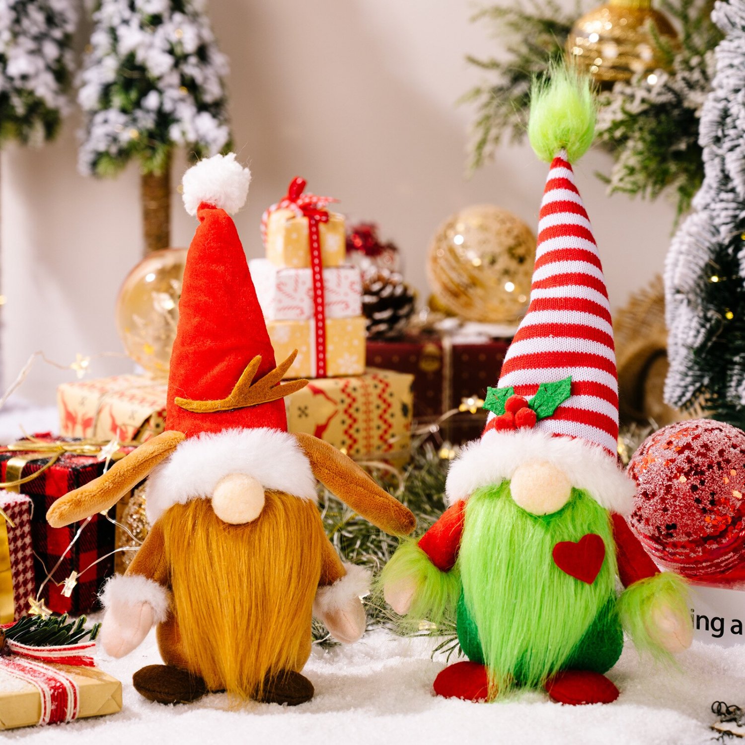 Christmas Window Decoration Christmas Grinch Rudolph Faceless Doll ...