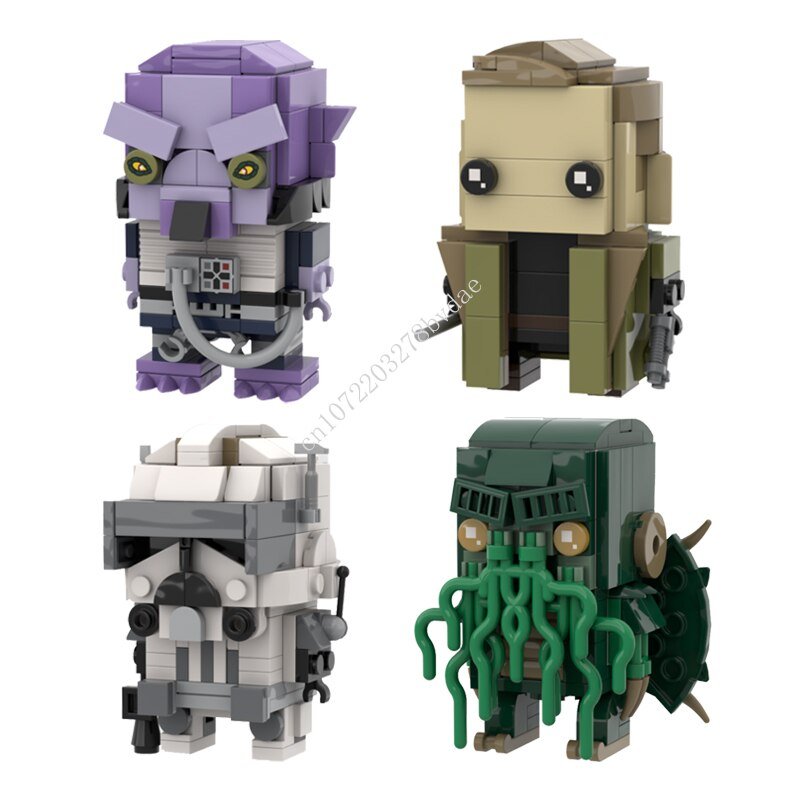 MOC Movie Characters Superhero Mandalorian Brickheadz Building Blocks ...