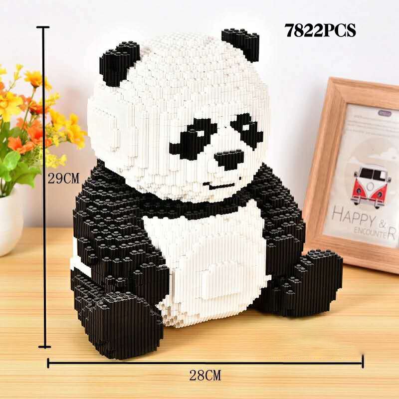 Cute Big Panda Micro Building Blocks Animal Brick Red Panda Modle DIY Toys