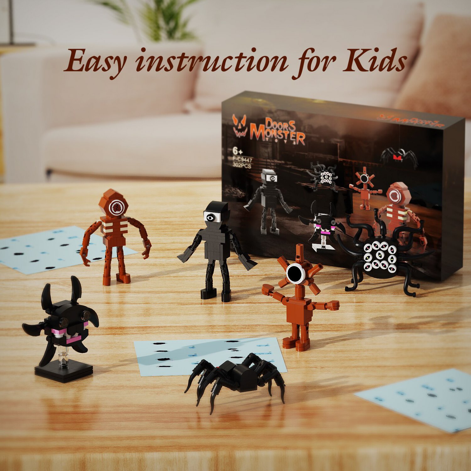 BuildMoc Mini Horror Game Doors Demo Villains Figures Building Block