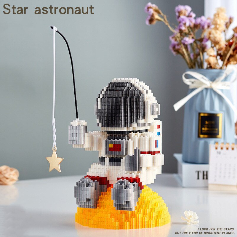 New Astronaut Building Blocks with Light Mini Micro Space Moon ...