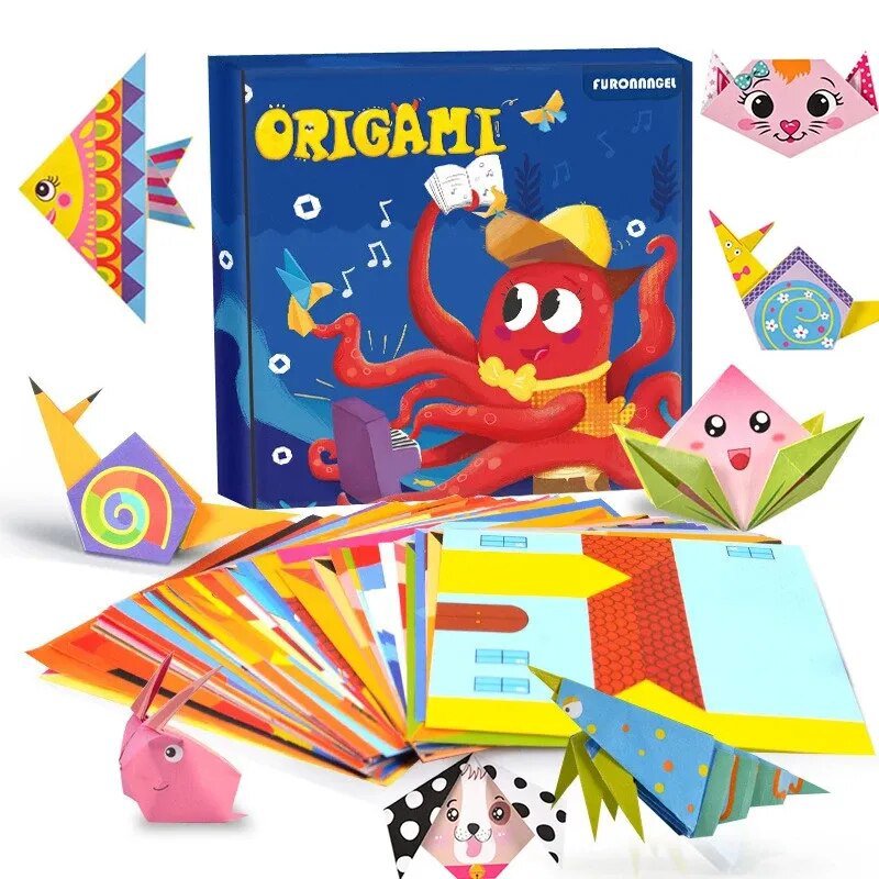 108Pcs 3D Origami Paper Cartoon Art Craft DIY Toys Animal Handcraft ...