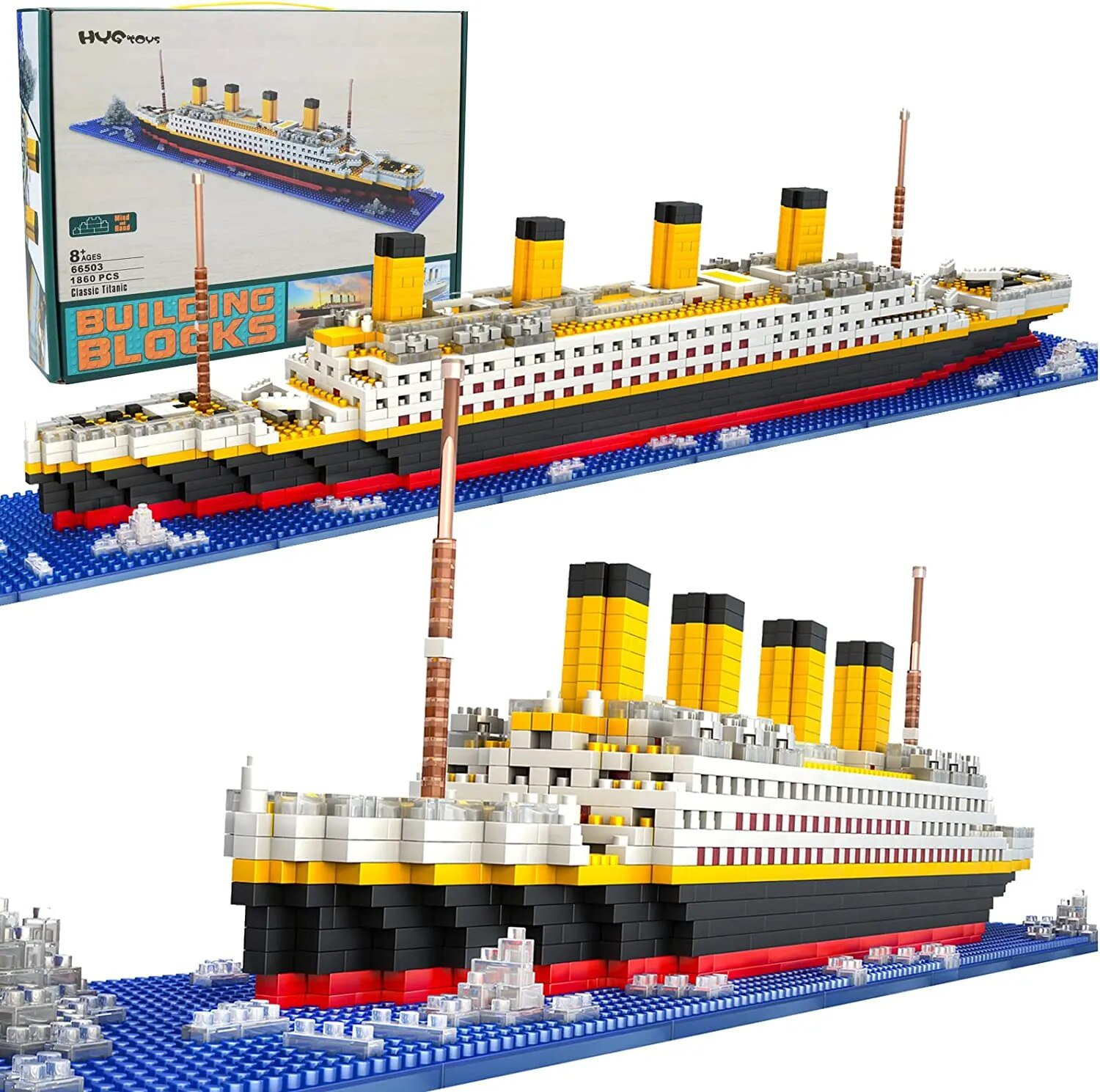 Titanic Micro Mini Building Blocks Set, 1860Pcs Titanic Toy Ship Model ...