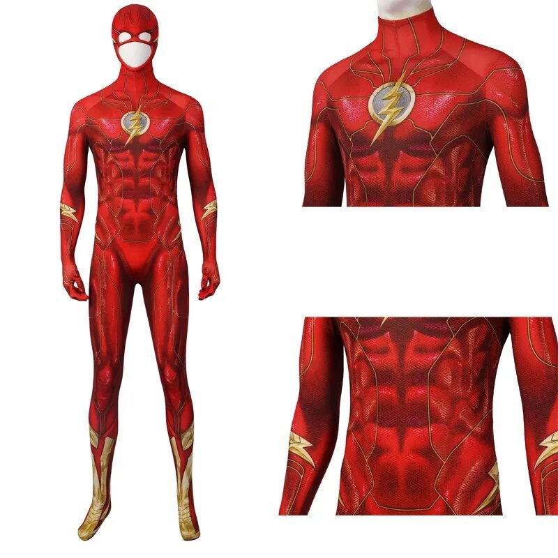 Barry Allen The Flash Cosplay Costumes Masks Spandex Zentai Jumpsuits