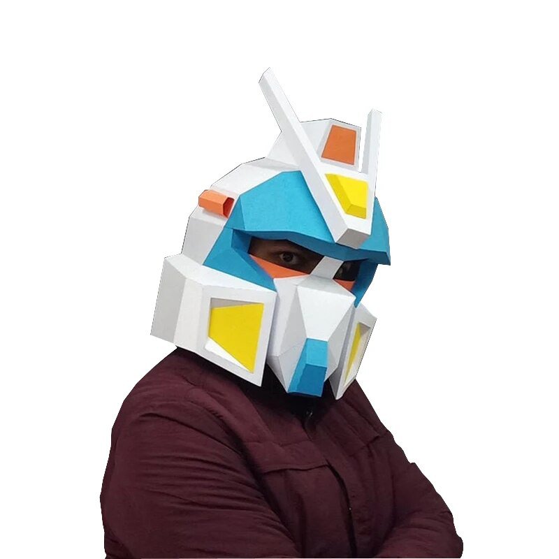 3D Paper Mold Robot Head Mask Headgear Animal Model Halloween Cosplay ...