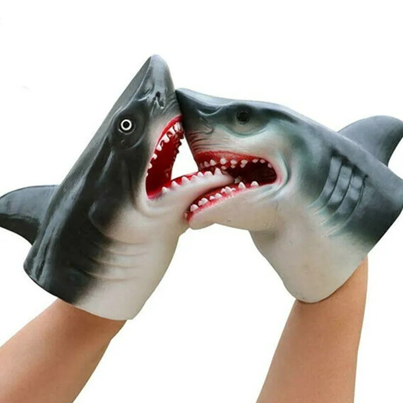 Shark Hand Puppet Simulation Animal Head Gloves Kids Toys Gift Hand ...