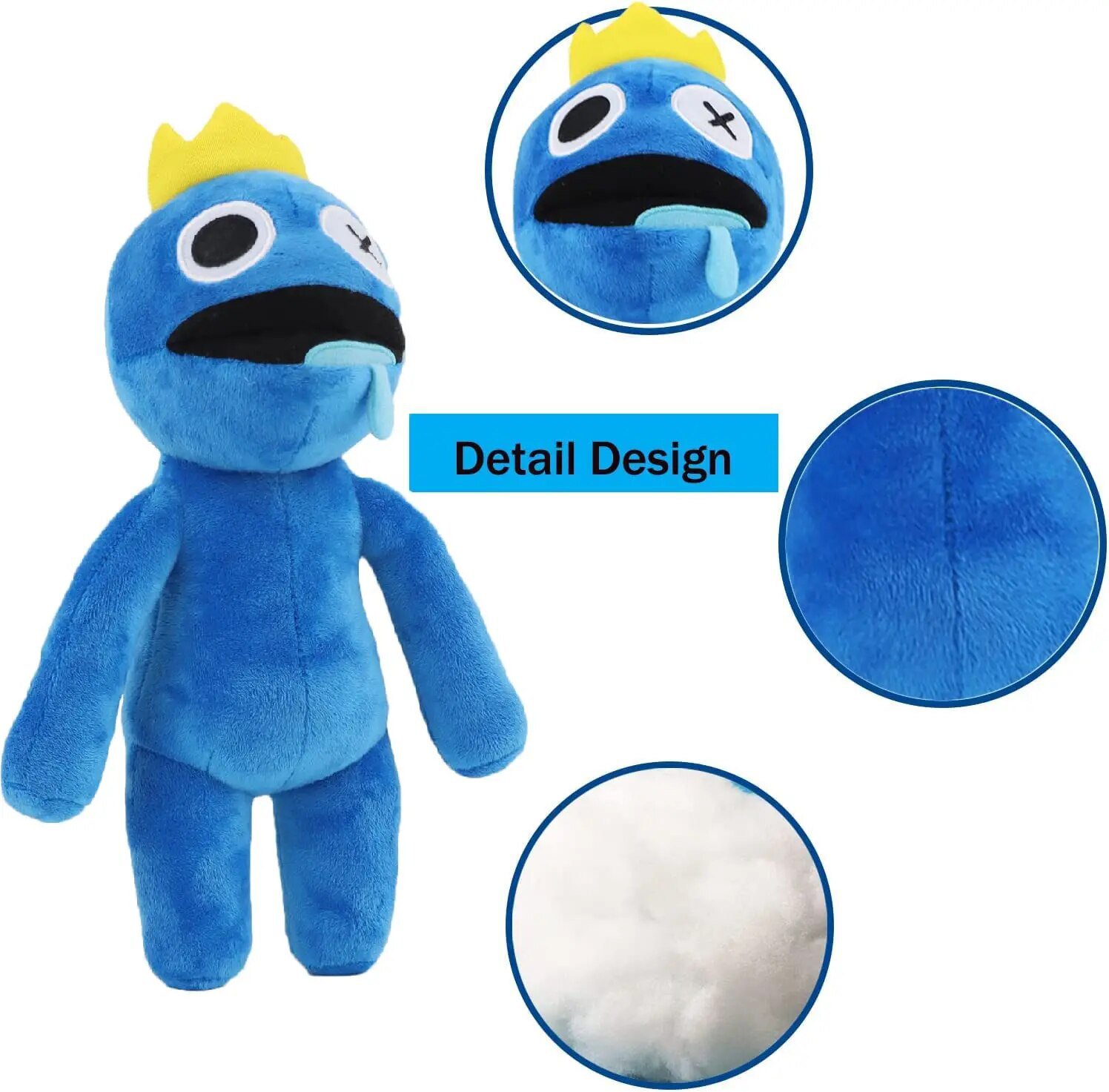 12" Rainbow Friends Stuffed Animal Blue Plush Toy, Kids Birthday Party ...