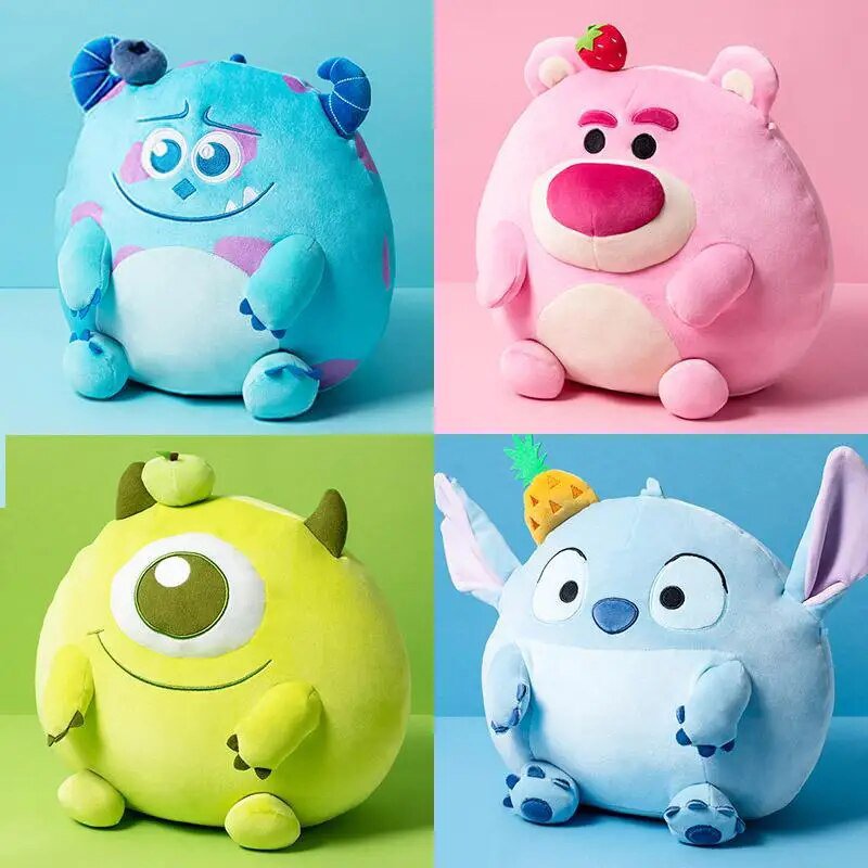 30cm Cute Cartoon Stitch Lotso Sullivan Mike Fruit On Head Super Soft ...