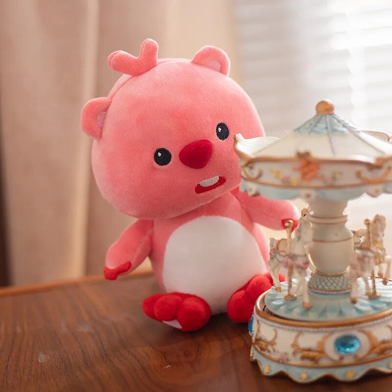 Cute Loopy Plush Toys Pink Little Beaver Korea Toy Pink Bear Pillow ...