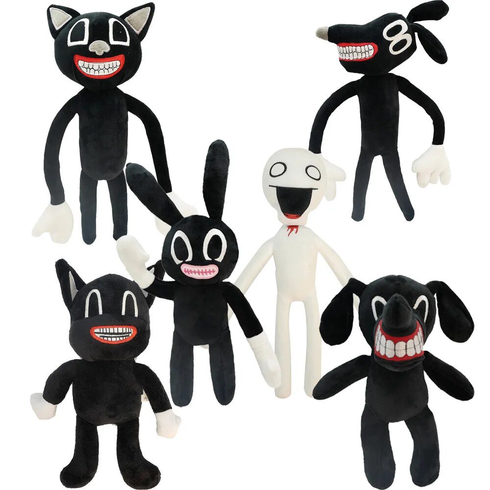 30-55cm Siren Head Plush Toy White Black Sirenhead Stuffed Doll