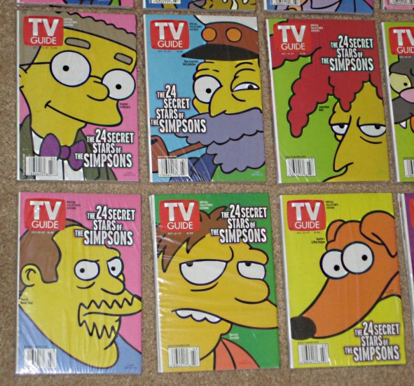 The 24 Secret Stars of The Simpsons - TV Guide Magazine - Complete Set ...