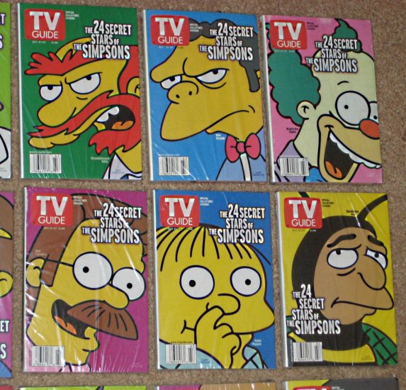The 24 Secret Stars of The Simpsons - TV Guide Magazine - Complete Set ...