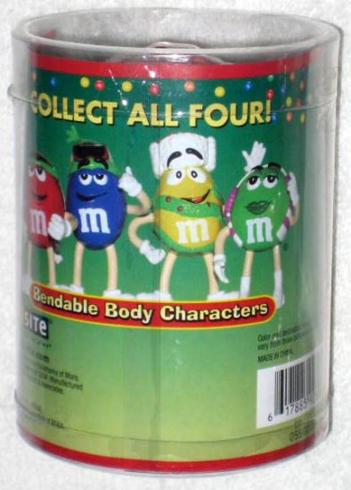 M&M's Candies Bendable Body Characters Christmas Holiday Set of 4 Green ...