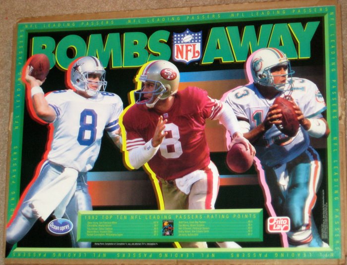 NFL 1992 League Leaders Poster Set of 5 Football Frito Lay Ocean Spray ...
