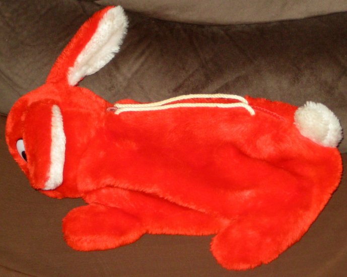 SOLD Lego Duplo Plush Red Bunny Rabbit Carrying Case Storage Tote 1984