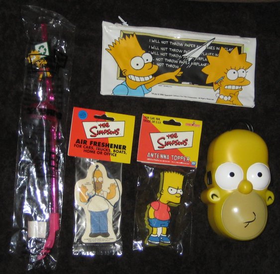 The Simpsons Lot Homer Simpson Uno Bart Antennae Topper Air Freshener ...