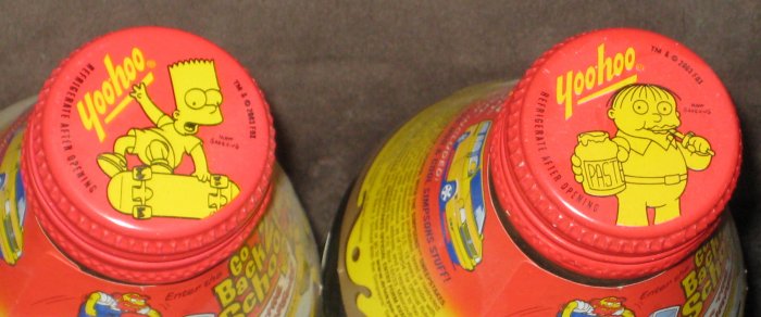 Simpsons Special Edition YooHoo Chocolate Drink Bottle Lot of 2 Bart ...