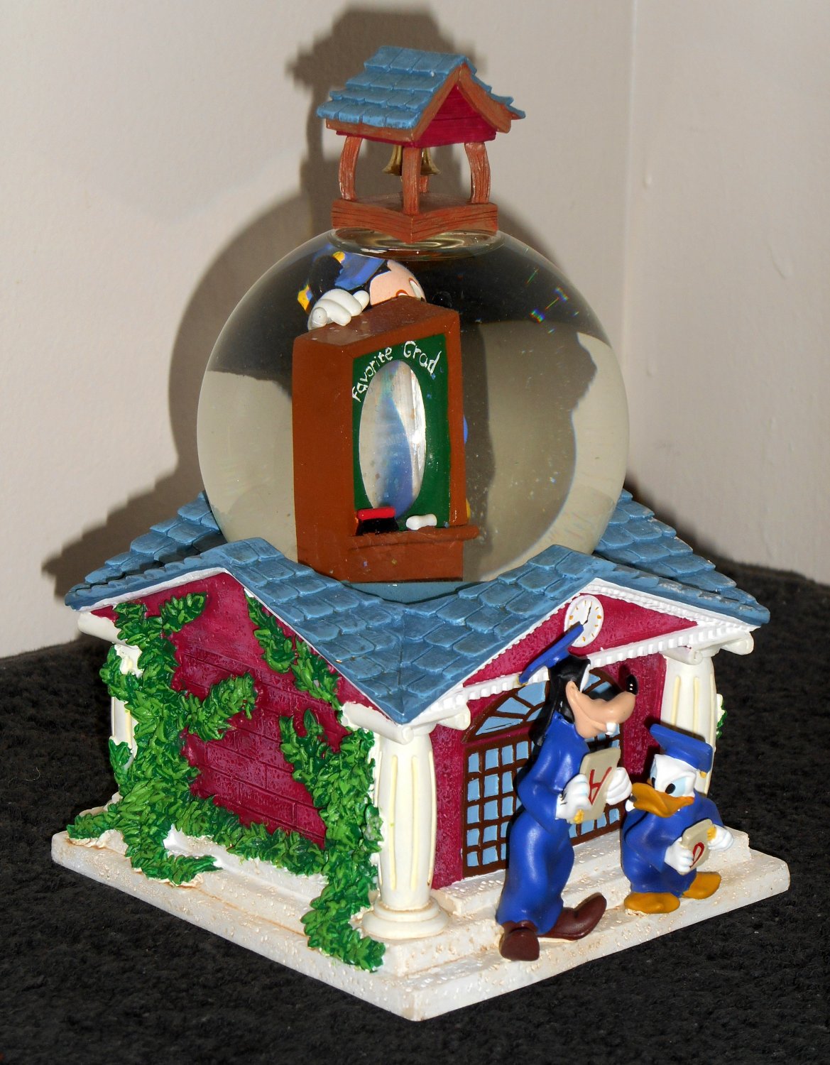 Mickey Mouse Musical Graduation Water Snow Globe Photo Goofy Donald ...