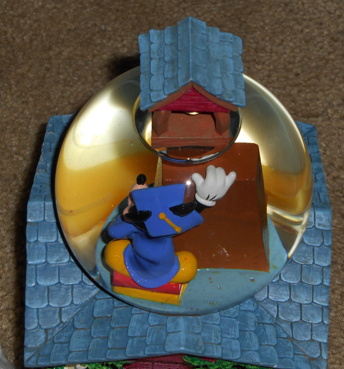 Mickey Mouse Musical Graduation Water Snow Globe Photo Goofy Donald ...