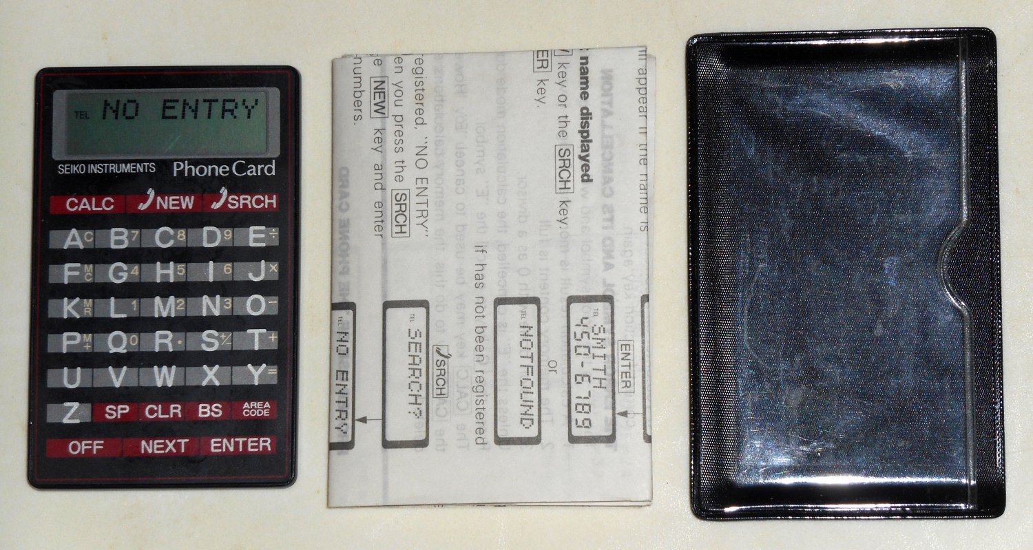 Seiko Instruments Phone Book Card DF-210 Calculator with Instructions ...