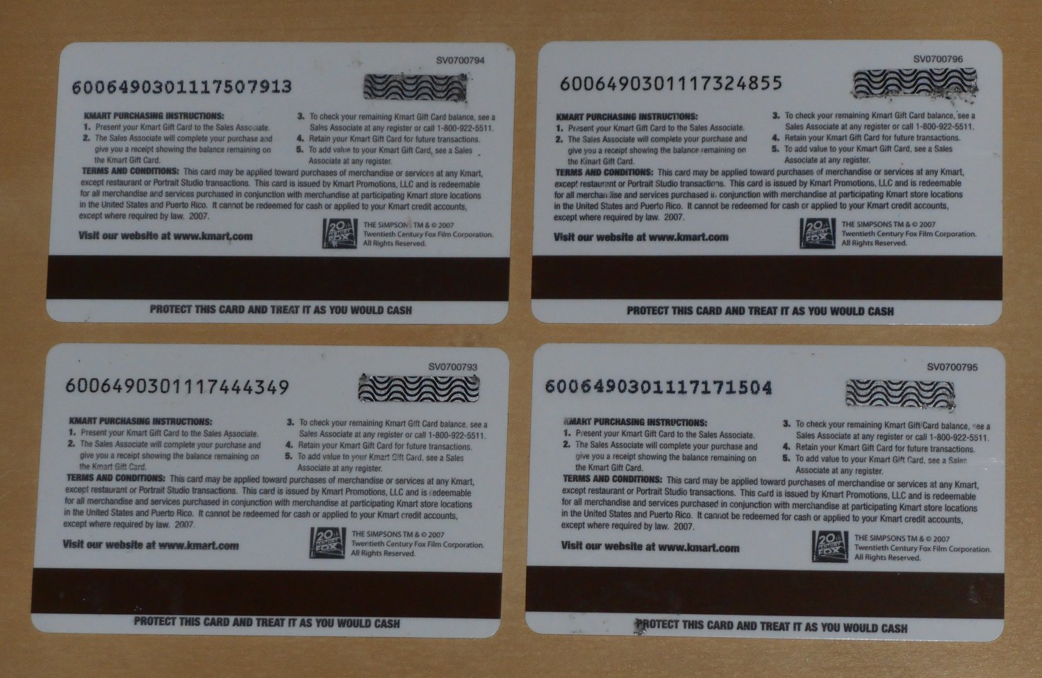 The Simpsons Movie KMart Reward Card Lot of 4 Plastic Homer Marge Bart ...