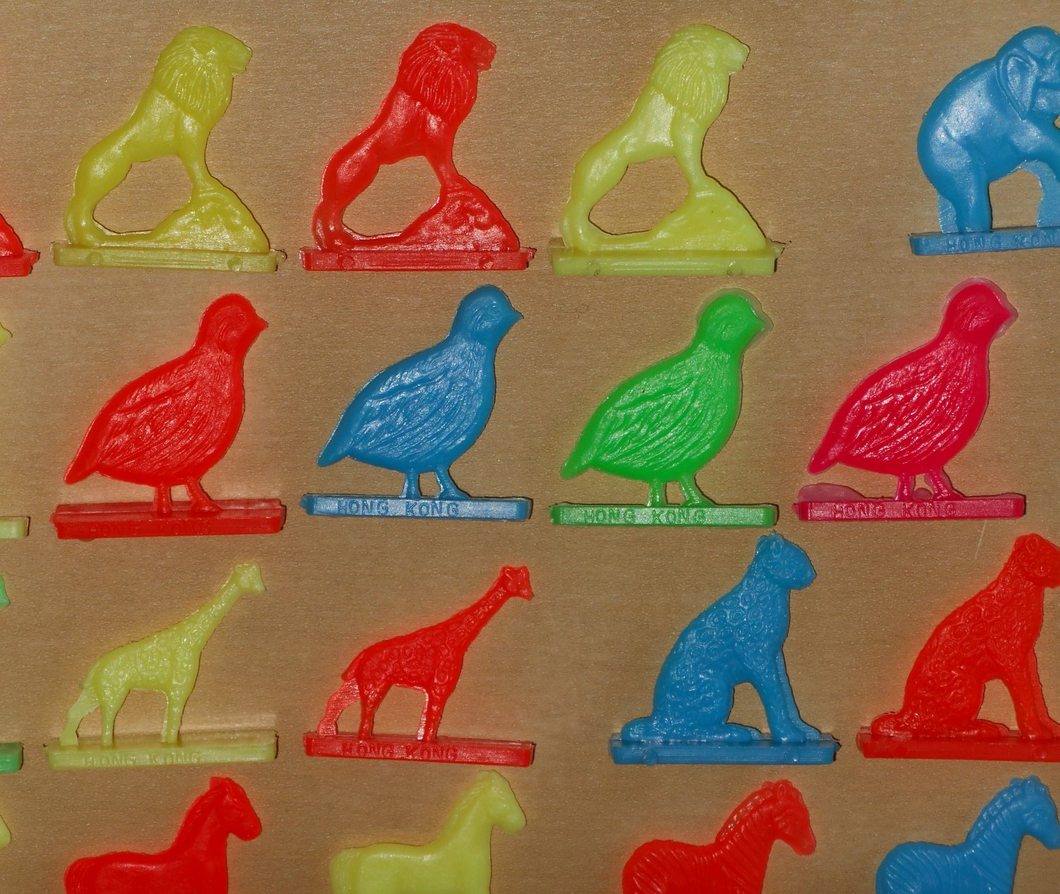 Miniature Plastic Neon Animal Figures Lot Stands Mini Small One Inch ...