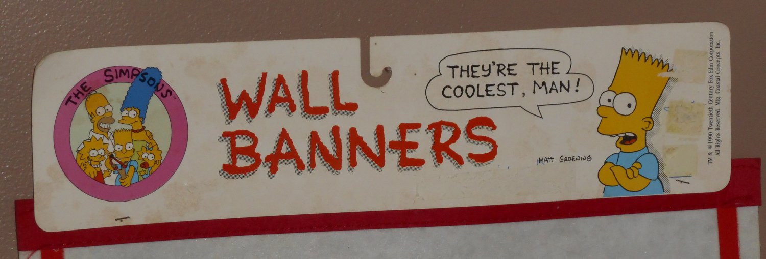 The Simpsons Bart Simpson Felt Wall Banner Pennant Cowabunga Man ...