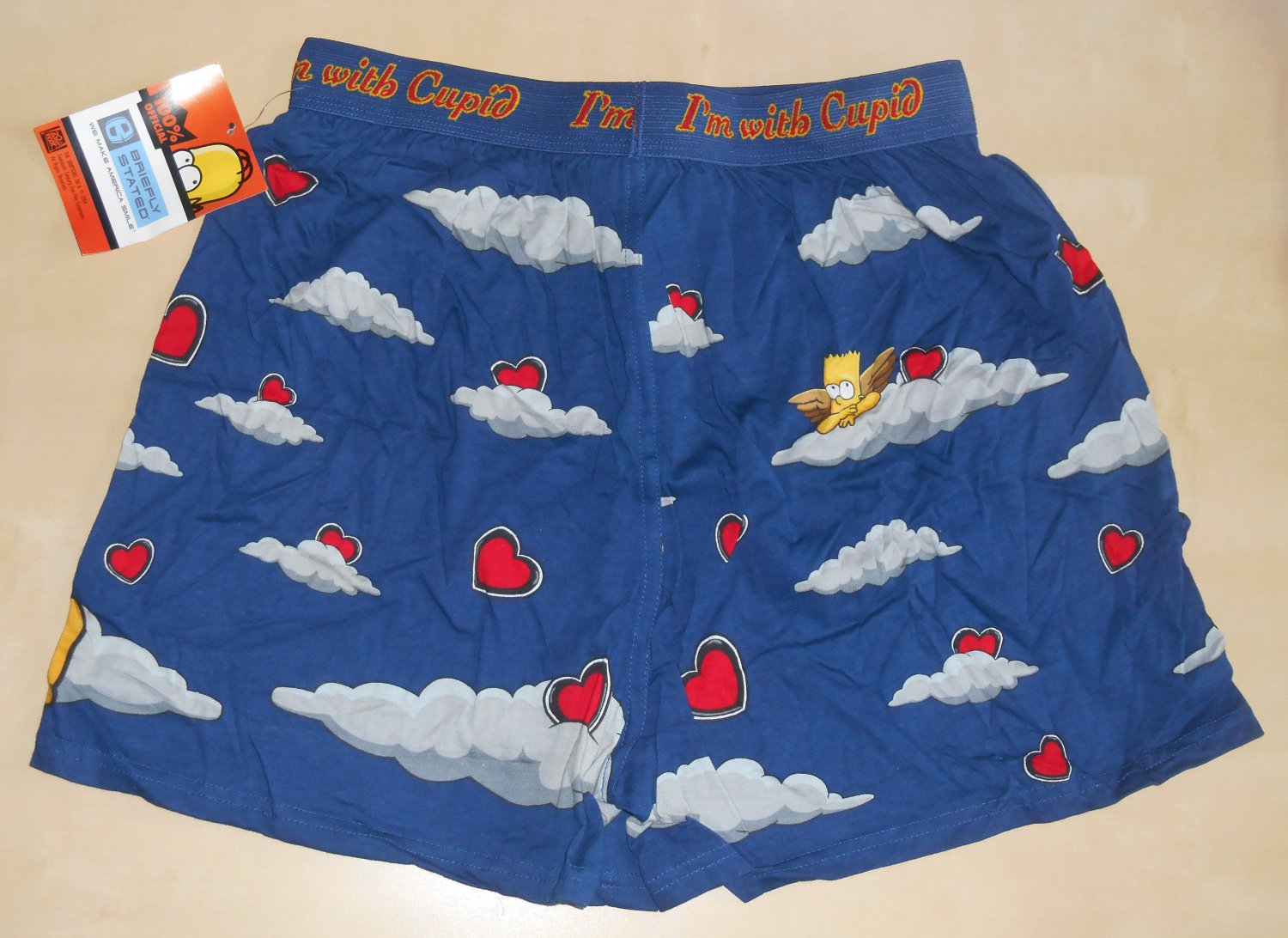 Simpsons Homer Bart Medium Size M Valentine's Boxer Shorts I'm With ...