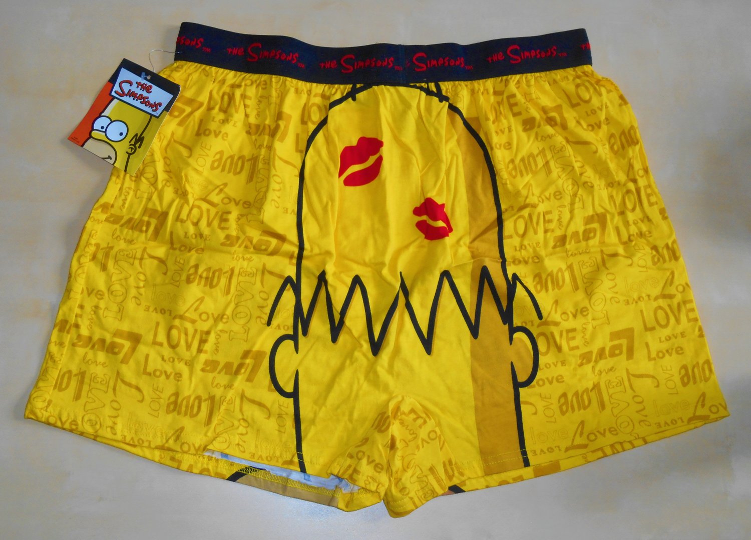 Homer Simpson Kisses Lipstick Extra Large XL Valentine's Boxer Shorts ...