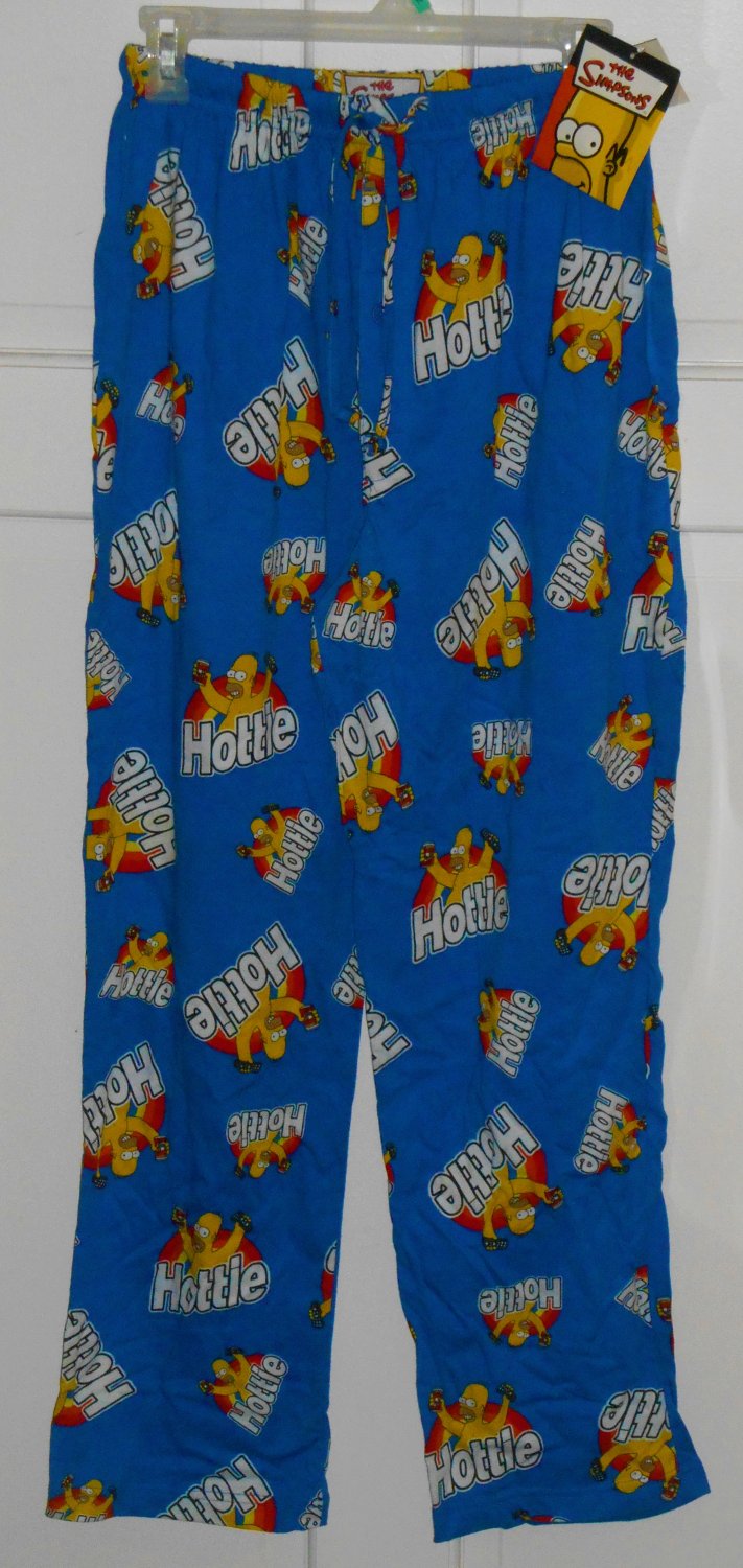 Simpsons Size Medium M Homer Hottie Pajama Pants PJs Blue Rainbow ...