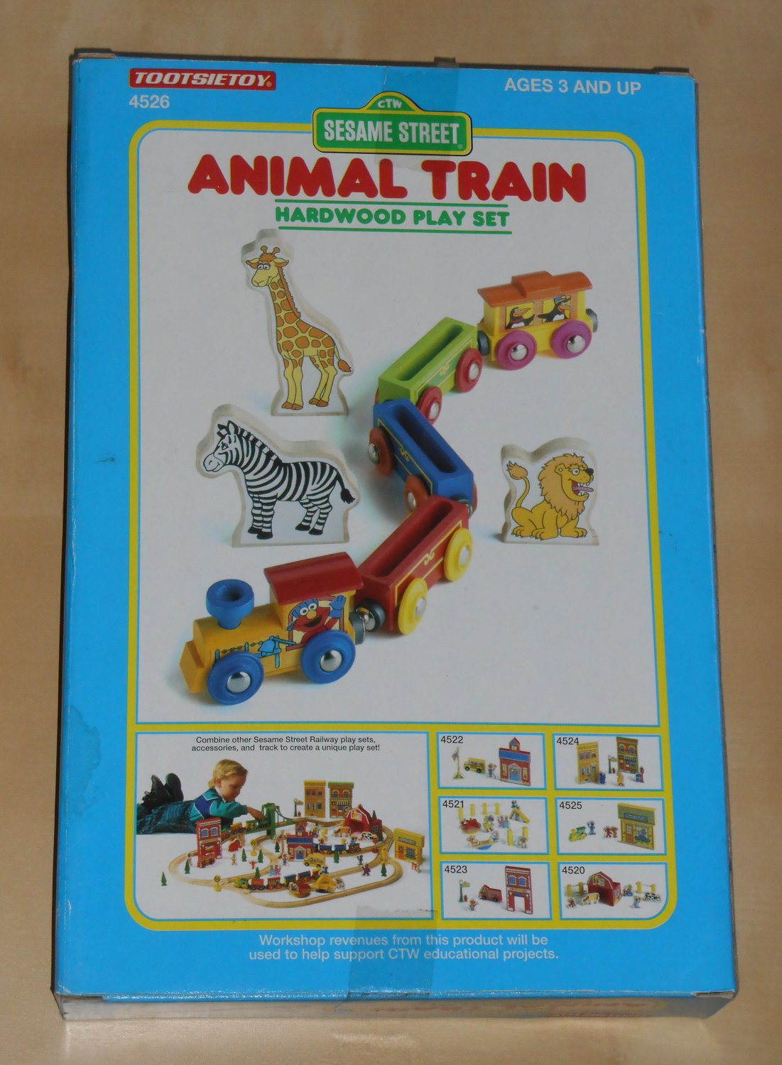 Sesame Street Animal Train Hardwood Play Set Elmo Tootsietoy 4526 With ...