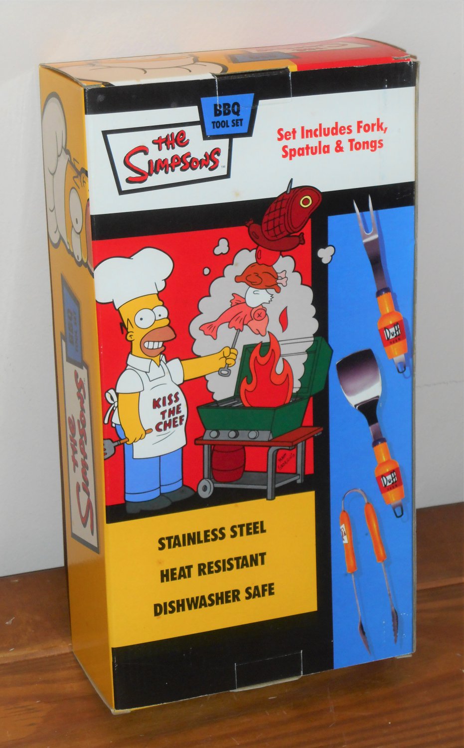 Simpsons 3 Piece Duff Beer BBQ Tool Set Homer Simpson Spatula Tongs ...
