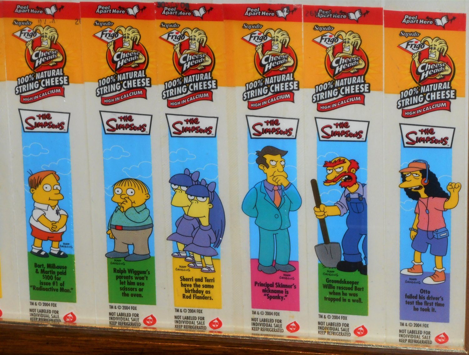 Simpsons Frigo Cheese Heads Wrapper Set Homer Marge Bart Lisa Maggie ...