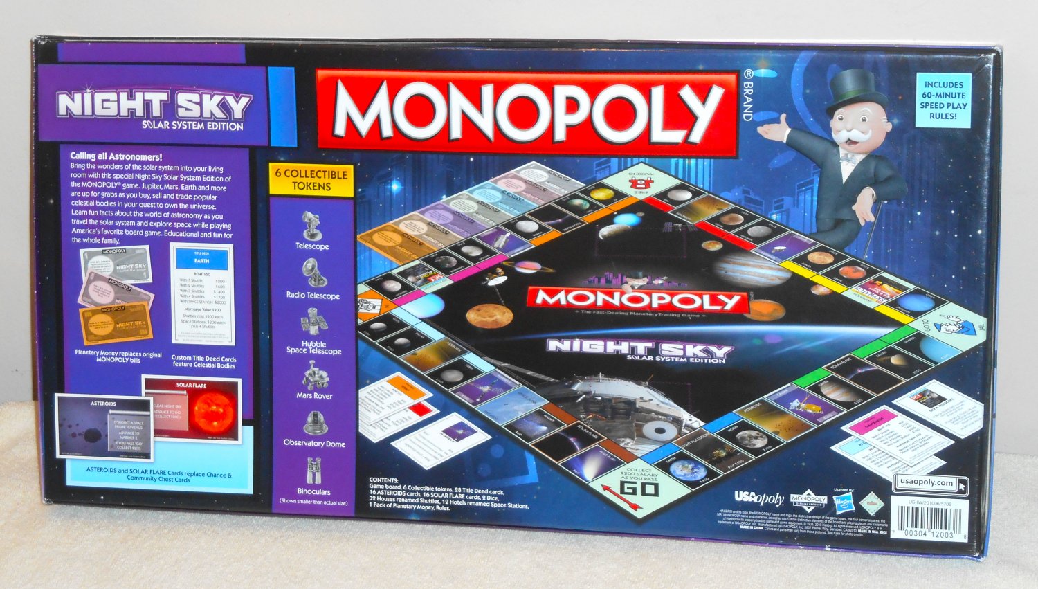 Night Sky Solar System Edition Monopoly Board USAopoly Game Complete ...