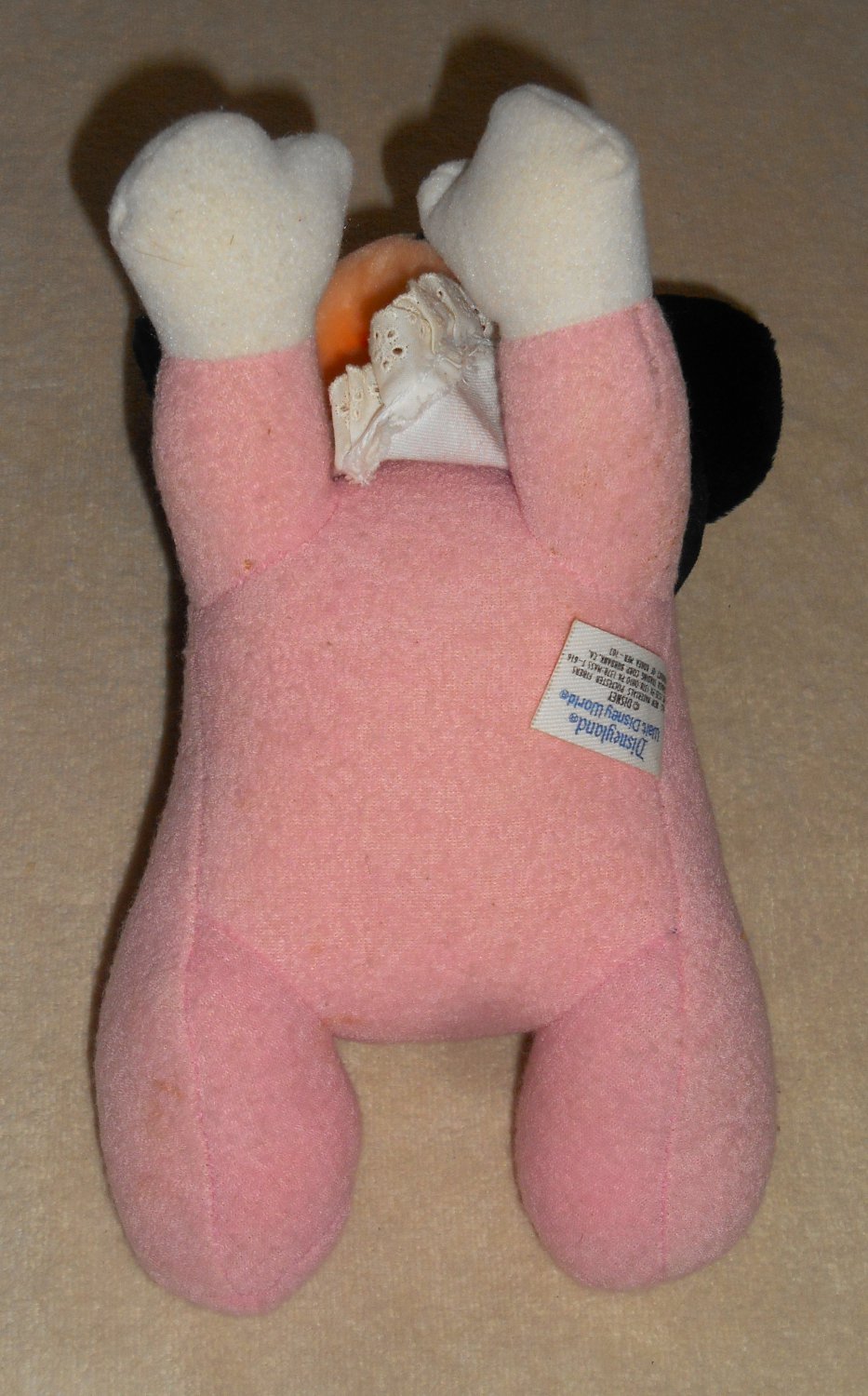 Crawling Baby Minnie Mouse 10 Inch Plush Doll Toy Pink Bib Disneyland ...