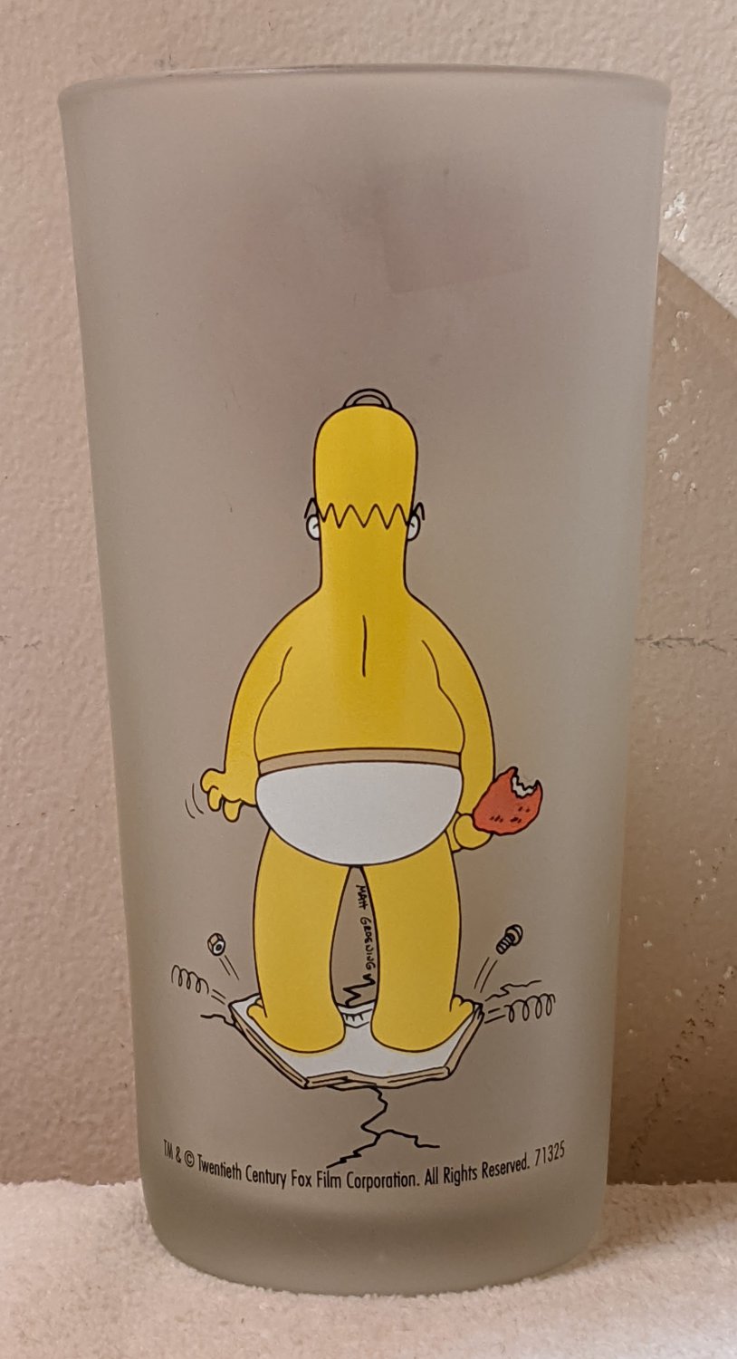 Simpsons Glassware Lot Homer D'oh Frosted Hi Ball Glass Coffee Mug ...