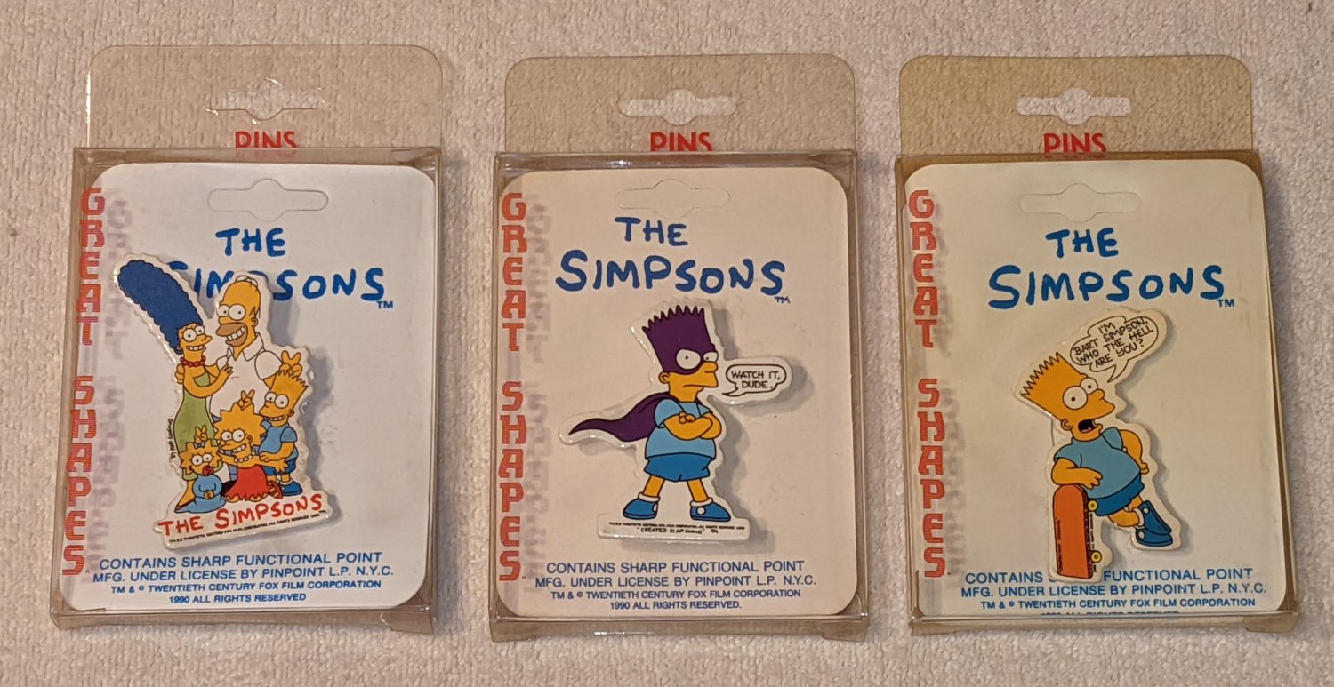 Simpsons Button & Pin Lot of 31 Great Big Homer Marge Bart FOX ...