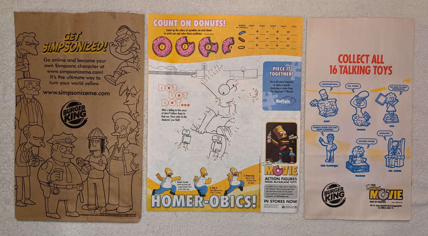 The Simpsons Movie Burger King Adventures Volume 18 Issue 7 + Kid's ...