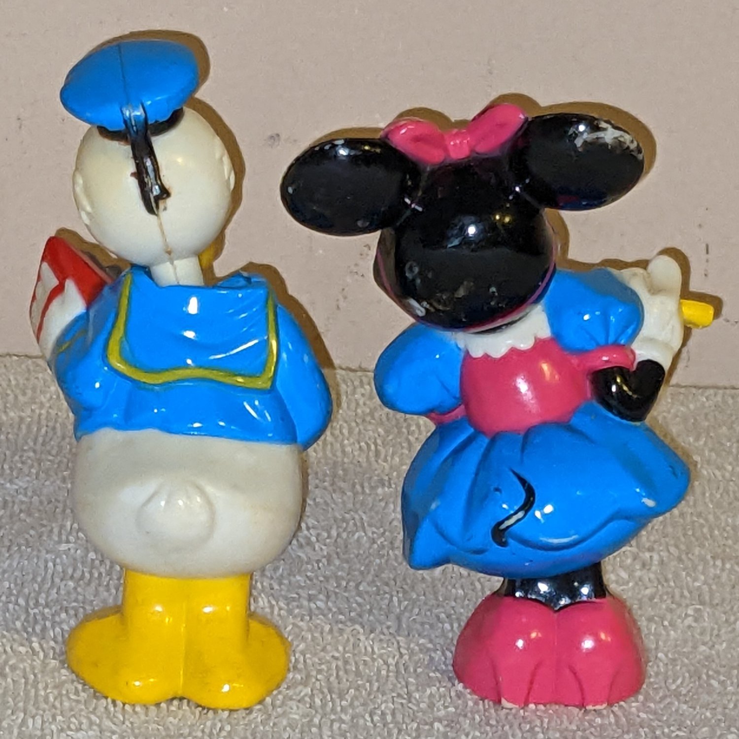 Vintage Donald Duck Accordion Minnie Mouse Flute Figures Walt Disney ...